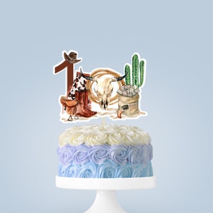 Rodeo 1st Birthday Cake Topper, First Rodeo Centerpiece, Wild West ...
