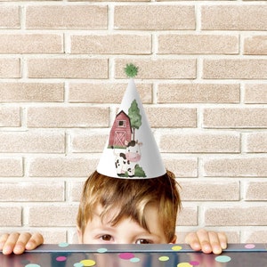 Farm party hats Farm animals birthday decorations Printable | Etsy