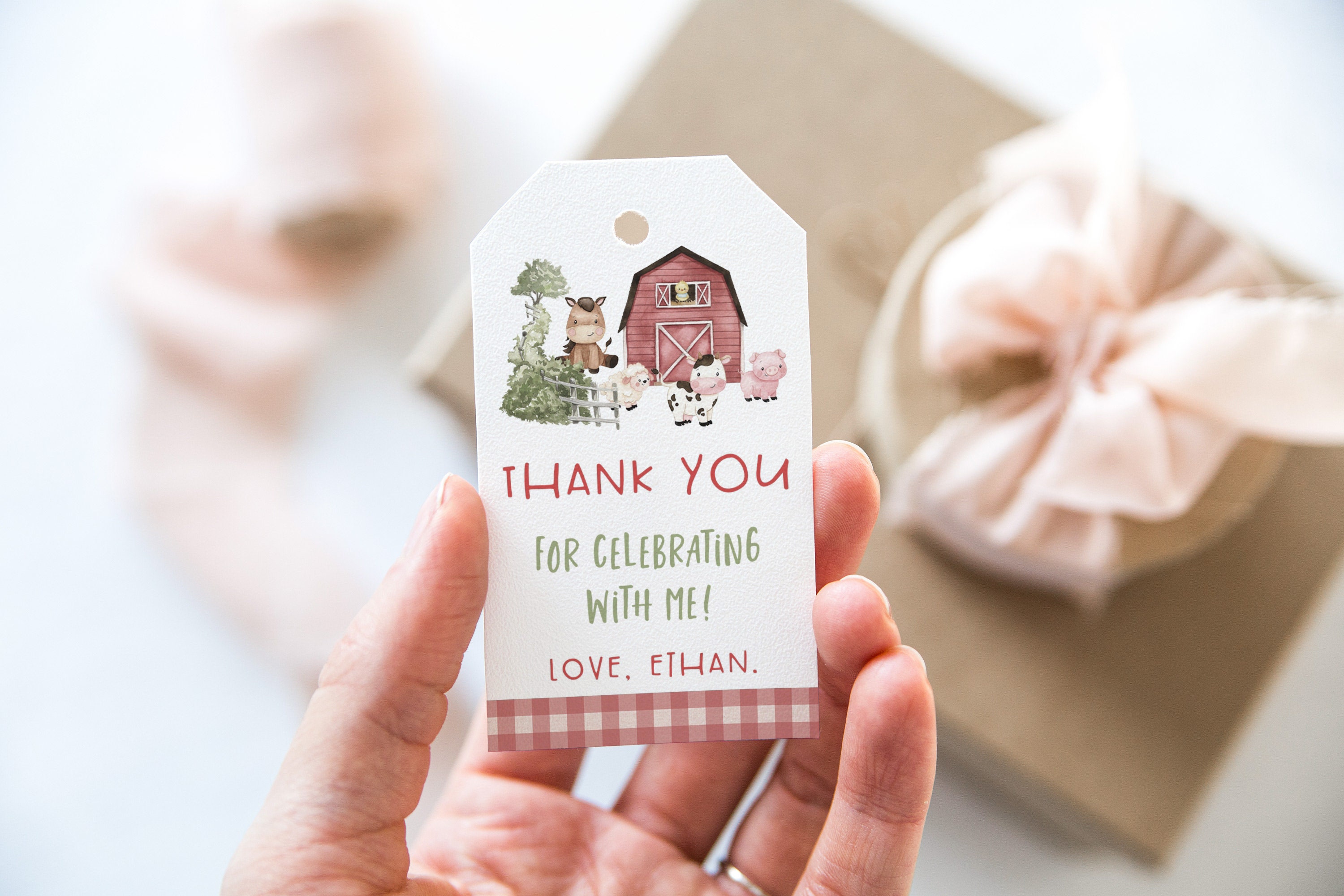 Farm Favor Tag, Farm Thank You Tags, Farm Animals Birthday Boy ...