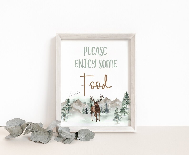 Please Enjoy Some Food Sign Forest Animals Birthday Signs - Etsy