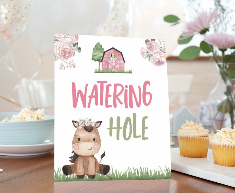 Watering Hole Sign Horse Party Sign Drinks Table Signs Girl | Etsy