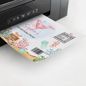 EDITABLE Ocean Chip Bag Wrapper, Under the Sea Birthday Decorations ...