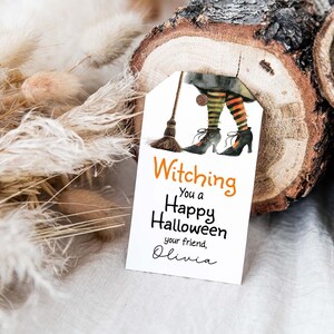 Editable Witching You a Happy Halloween Tags, Happy Halloween Gift Tags ...
