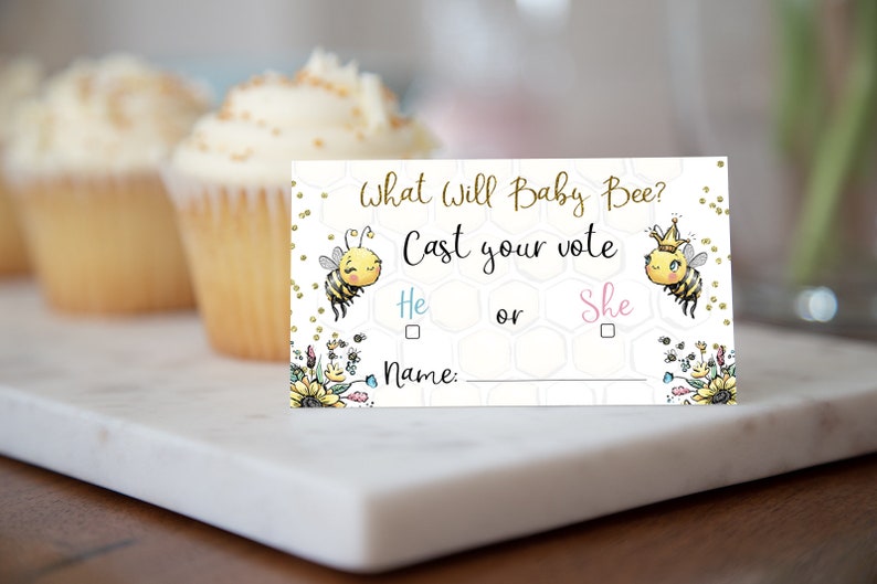 What Will Baby Bee, Cast Your Vote Gender Reveal, Bee Baby Reveal Games ...