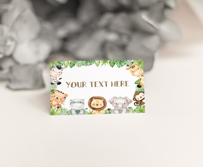 Safari Place Cards Jungle Birthday Decorations Safari Baby - Etsy