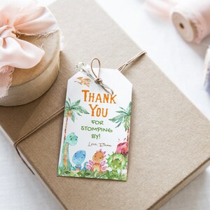Dinosaur Thank You Tags Editable Dino Favor Tags Dinosaur - Etsy