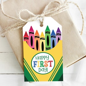 Happy First Day of School Tags Printable, Back to School Tag, Teacher ...
