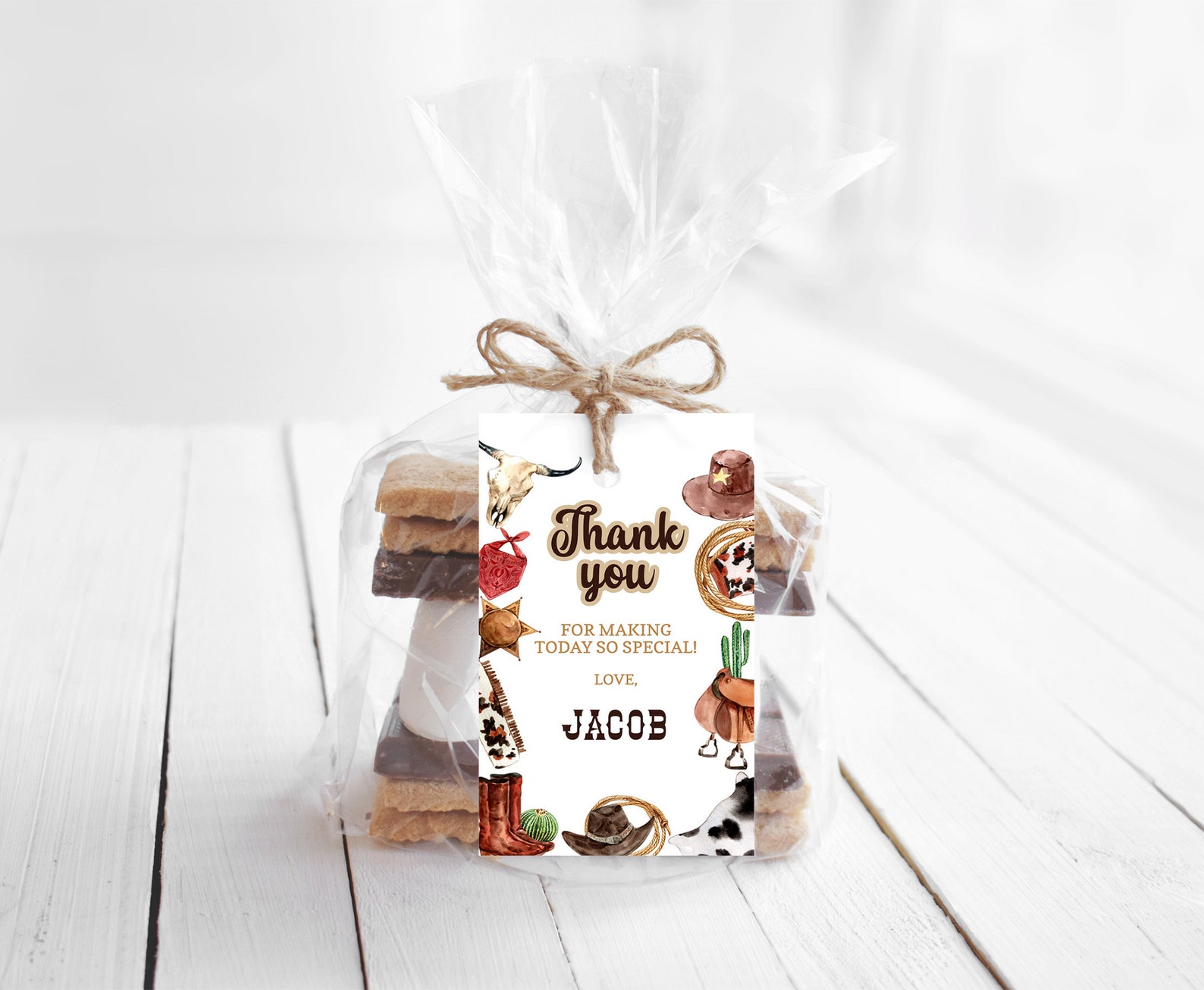 Cowboy Birthday Thank You Tags Rodeo Thank You Tags Wild - Etsy