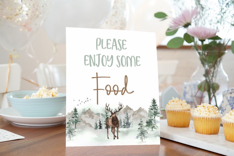 Please Enjoy Some Food Sign Forest Animals Birthday Signs - Etsy