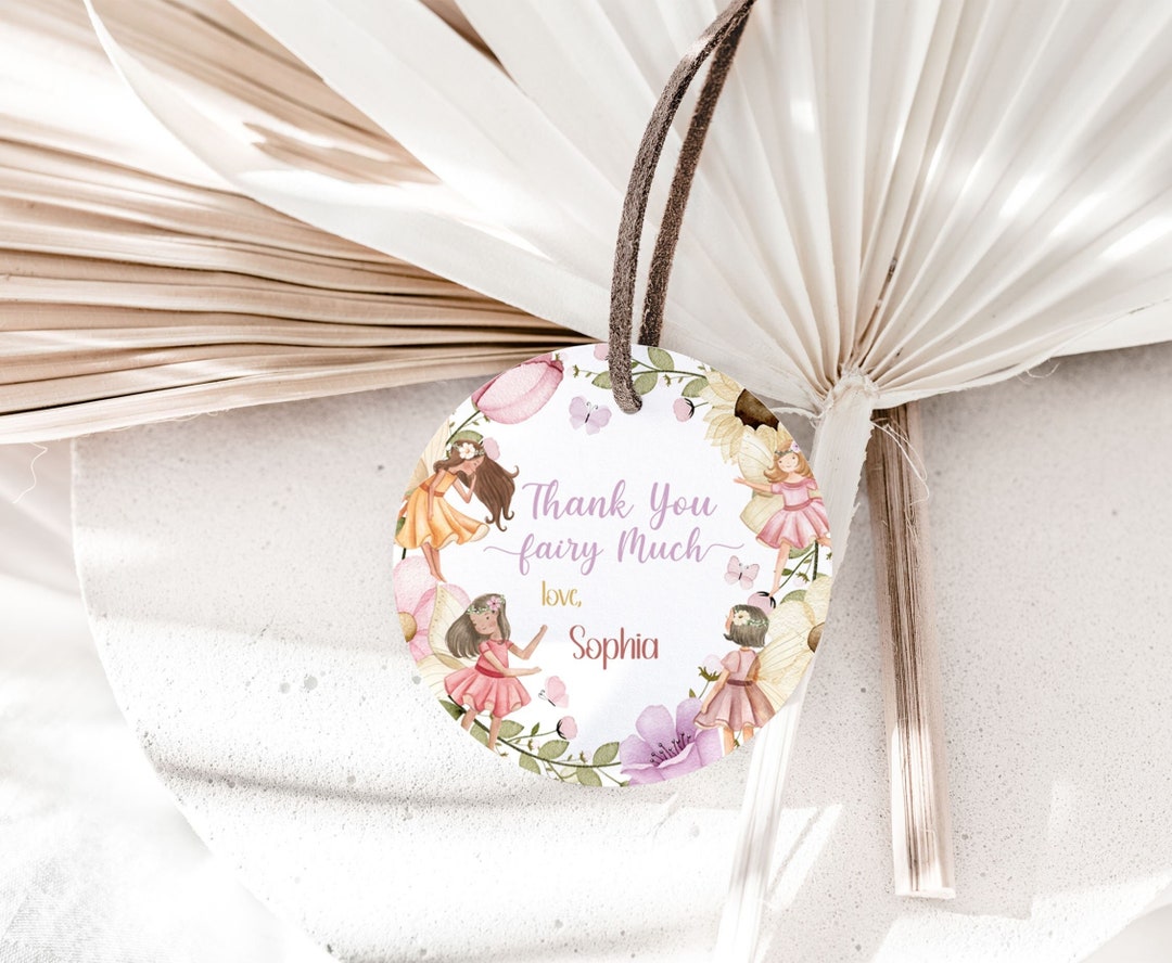 Editable Fairy Thank You Tags, Fairy Garden Favor Tags, Fairy Birthday ...