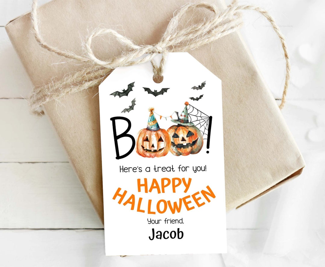 Editable Happy Halloween Favor Tags, Boo Gift Tags, Halloween Gift Tags ...