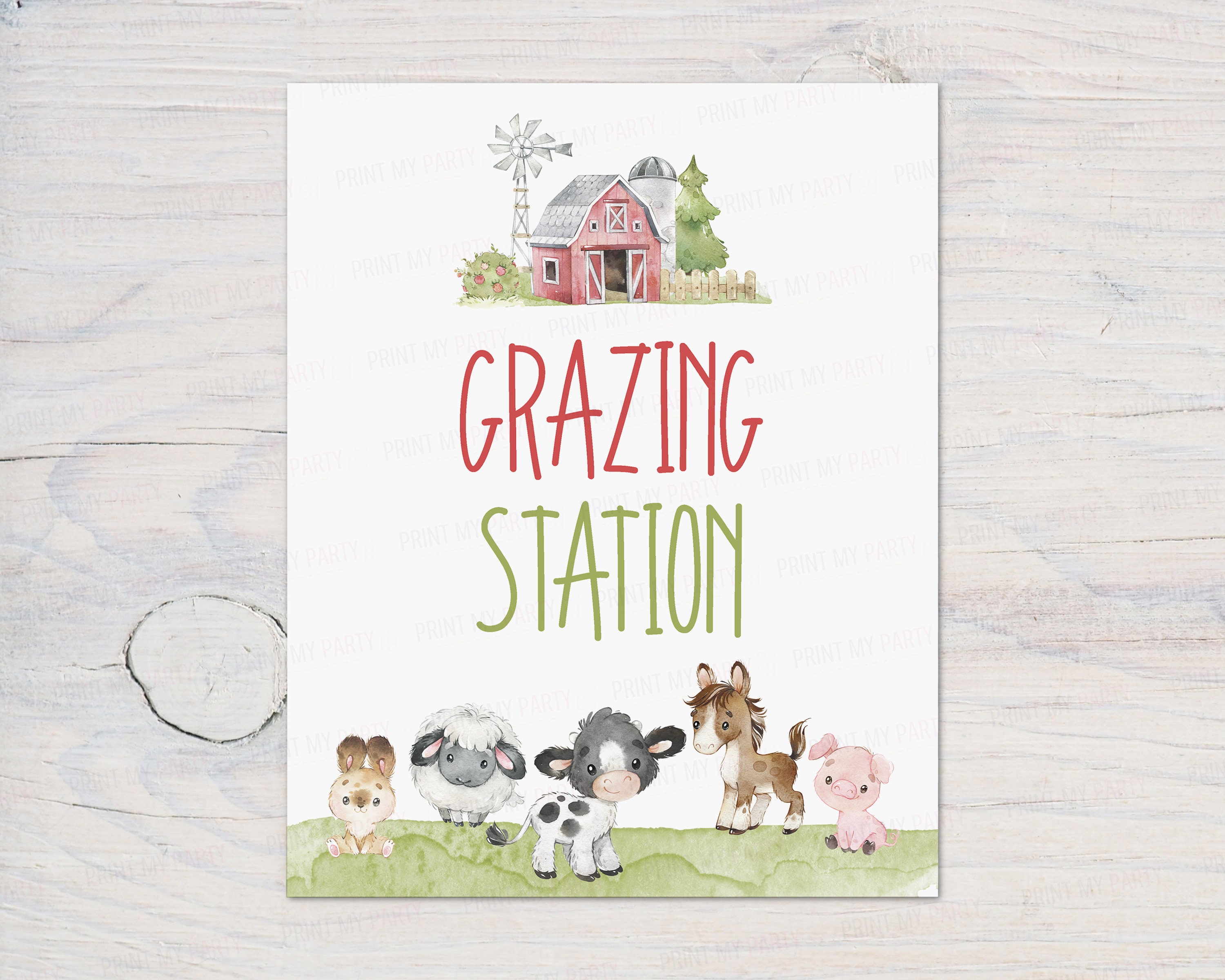 Grazing Station sign Farm birthday food table signs Farm | Etsy