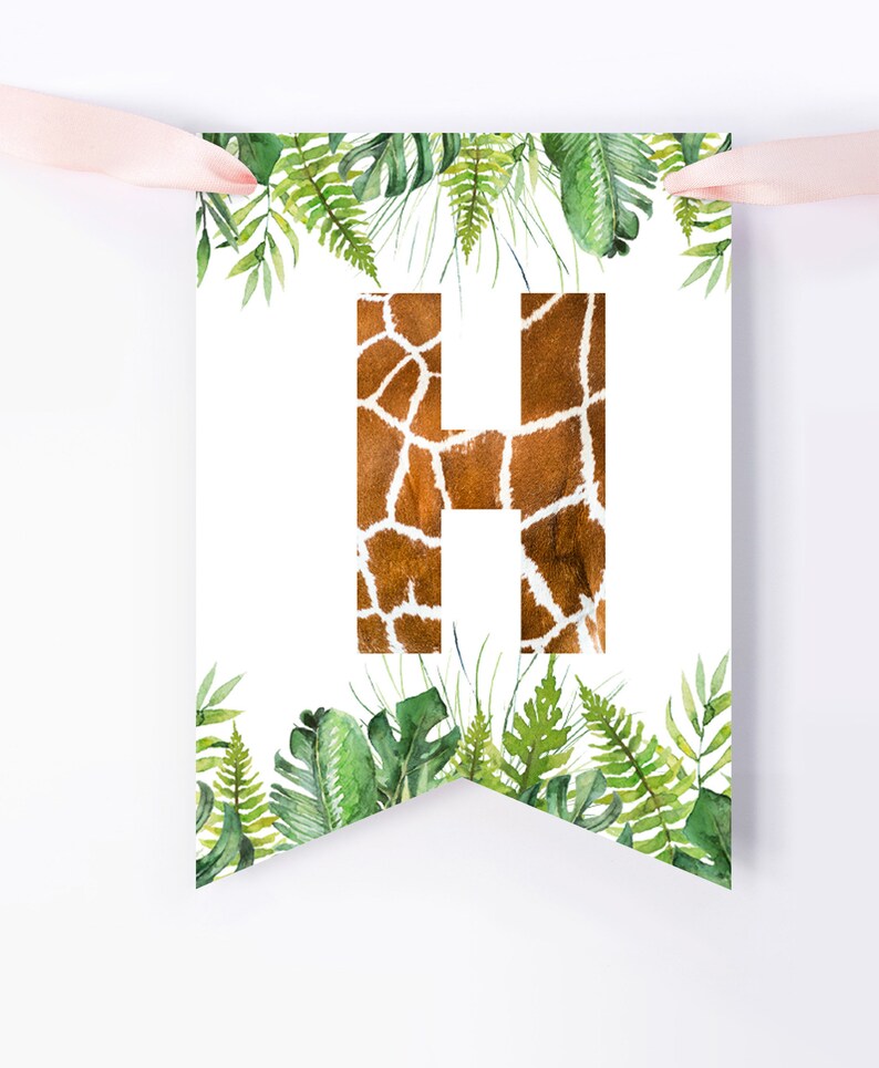 Animal Print Birthday Banner Safari Happy Birthday Banner - Etsy