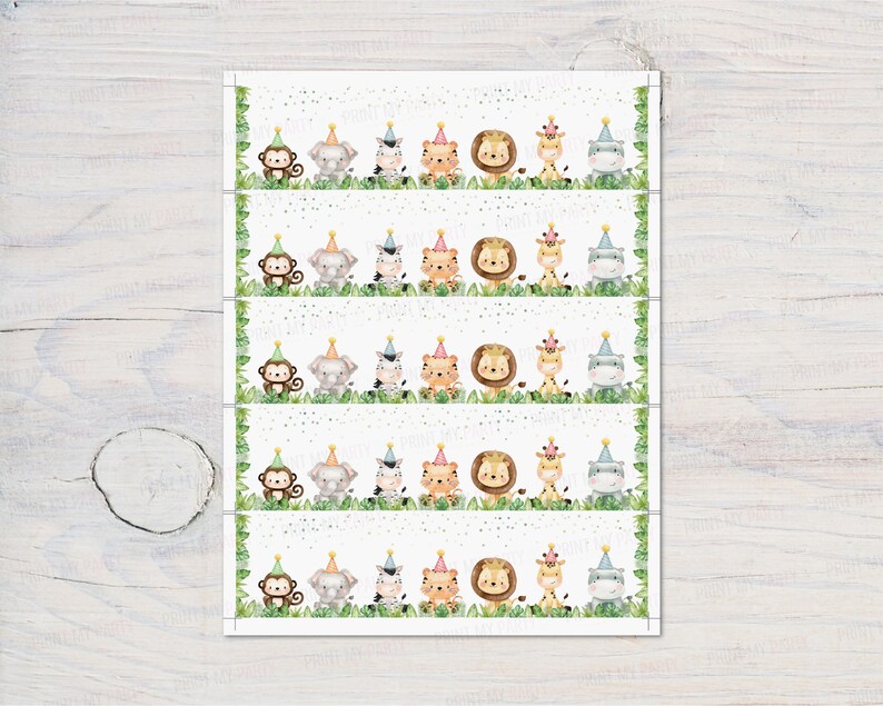 Safari Animals Water Labels Safari Birthday Decor for Boys - Etsy