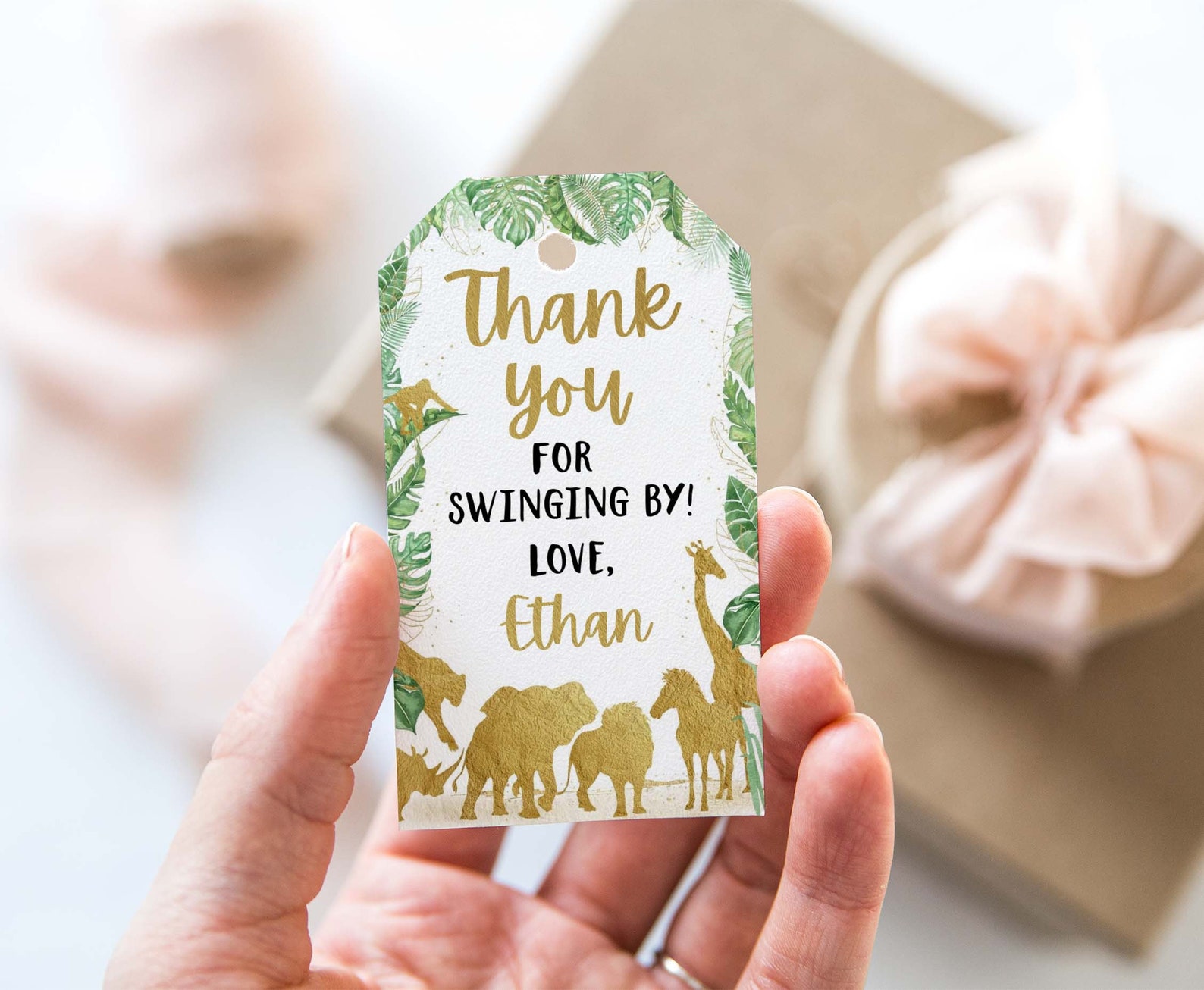 Editable Safari Party Printable, Safari Favor Tags, Jungle Birthday ...