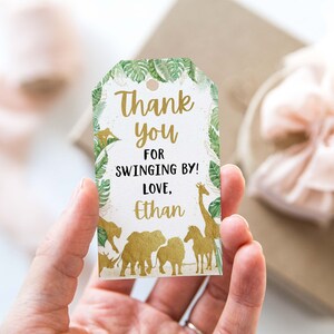 Editable Safari Party Printable, Safari Favor Tags, Jungle Birthday ...