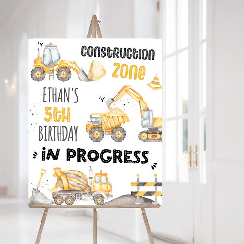 Construction Party Signs Instant Download Dump Truck - Etsy