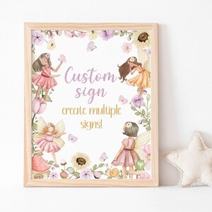 Editable Fairy Table Sign, Fairy Custom Sign, Instant Download, Fairy ...