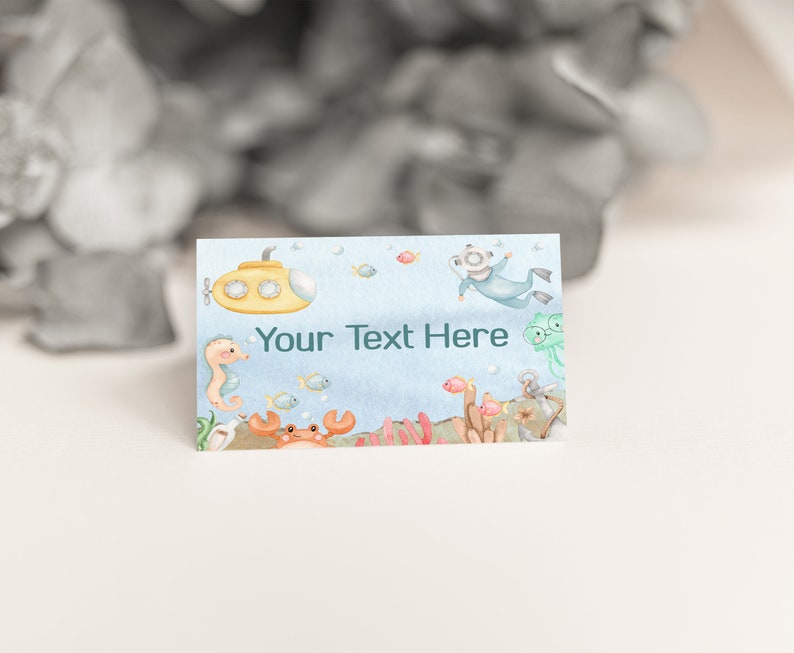 Under the Sea Place Cards Ocean Birthday Decorations Sea - Etsy