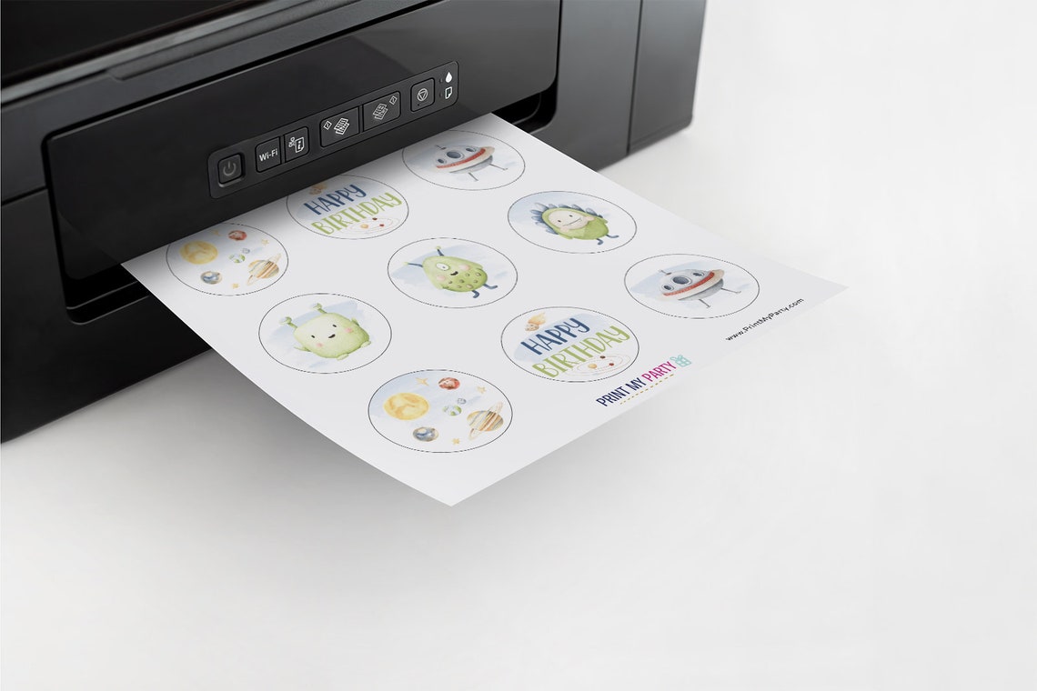 Alien Cupcake Toppers Outer Space Birthday Printables Alien - Etsy