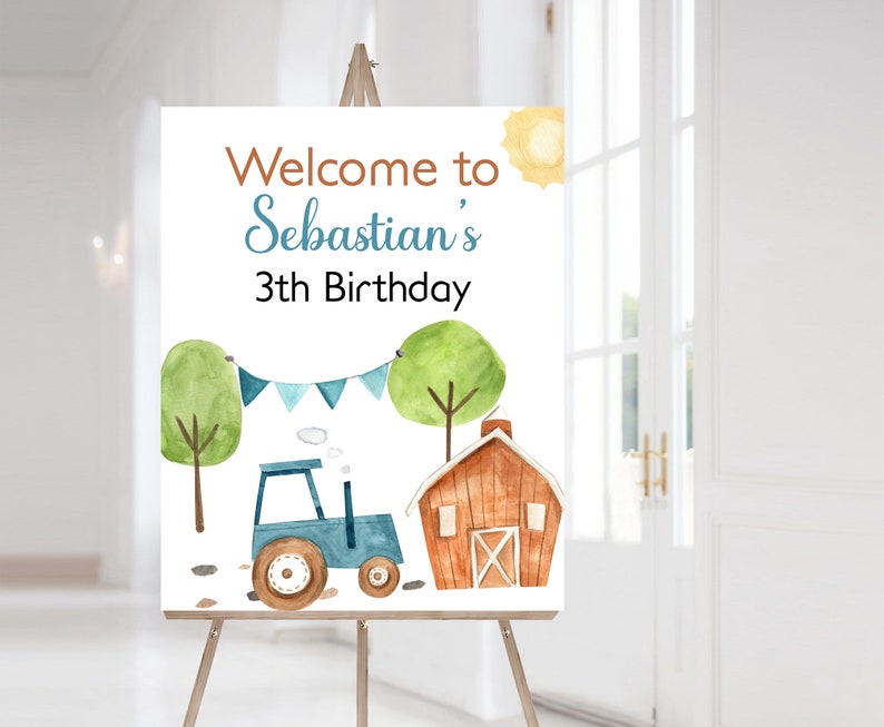 Tractor Welcome Sign Farm Welcome Sign Barndyard Bash Party - Etsy