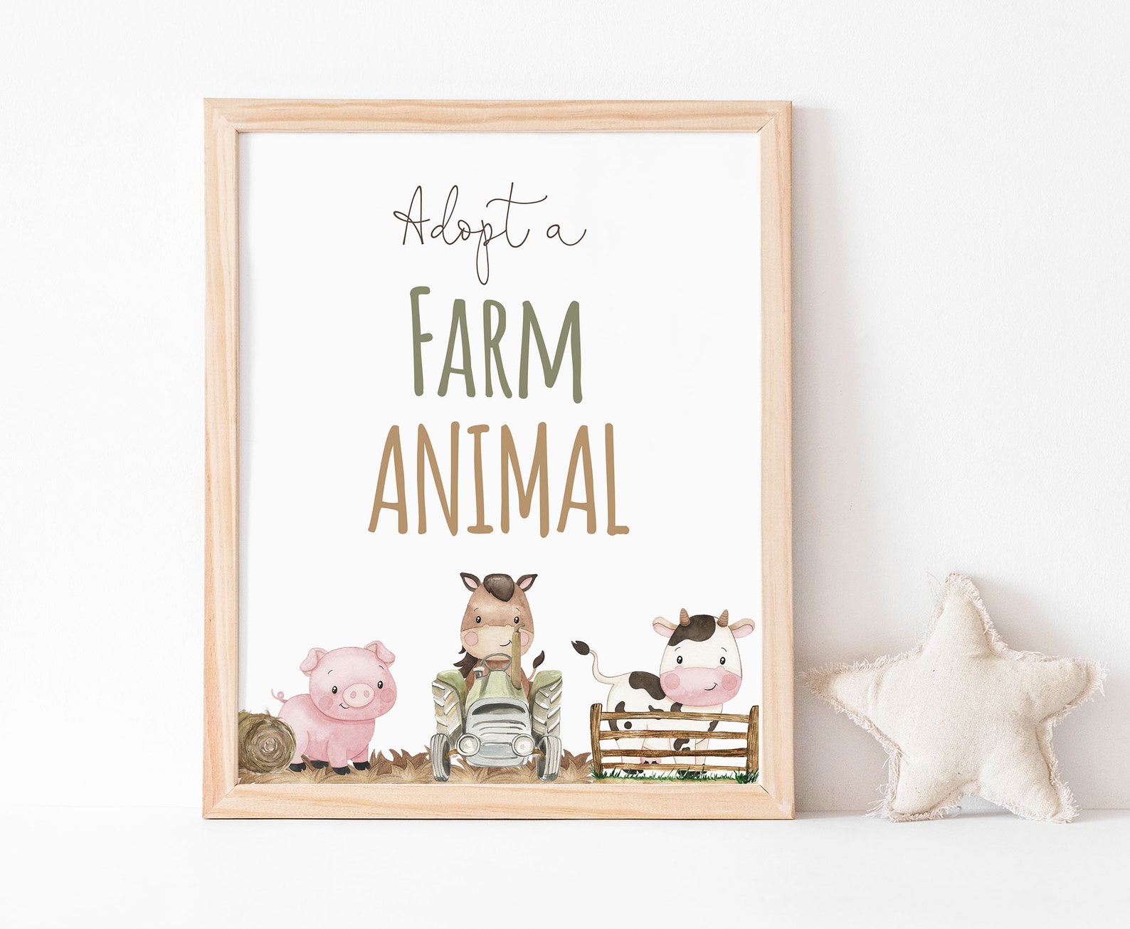 Adopt a Farm Animal Sign Farm Table Signs Farm Party Decor - Etsy