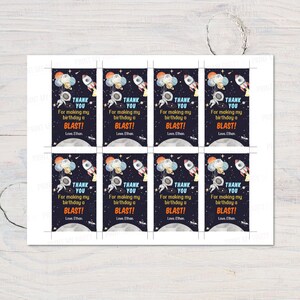 Outer Space Thank You Tags, Editable Space Favor Tags, Space Birthday ...