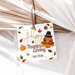 Editable Happy Thanksgiving Tags, Turkey Gift Tags, Thanksgiving Cookie ...