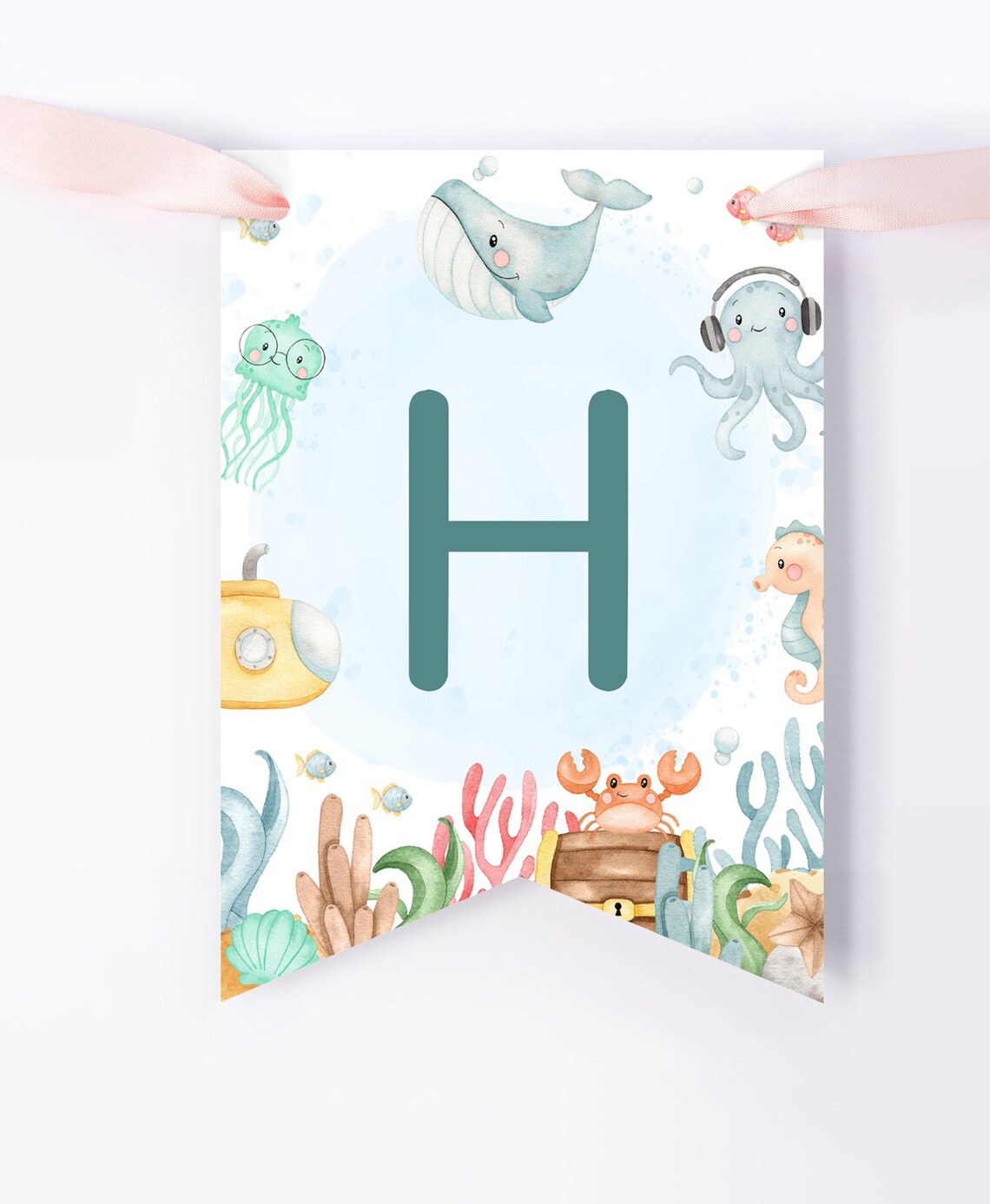Under the Sea Banner Happy Birthday Pennant Banner Ocean | Etsy Canada