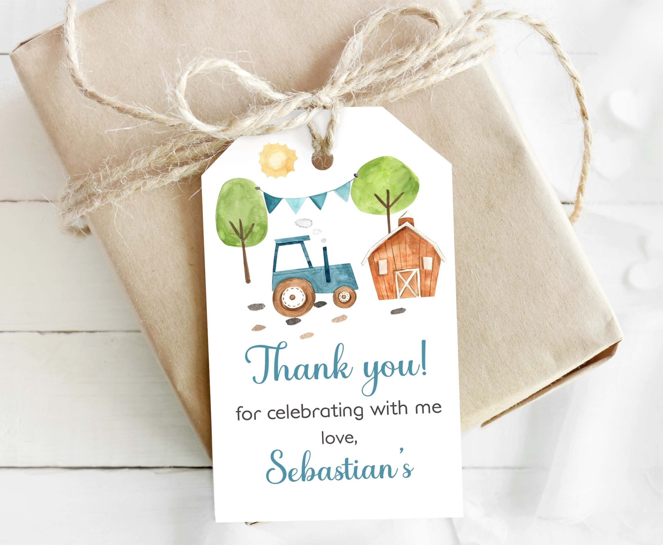 Tractor Thank You Tags Farm Thank You Tags Barnyard Baby - Etsy