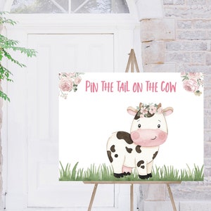 Pin the Tail on the Cow, Instant Download, Girl Farm Birthday ...