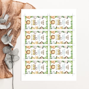 Wild One Favor Tags, Jungle Birthday Decorations, Safari Thank You Tags ...