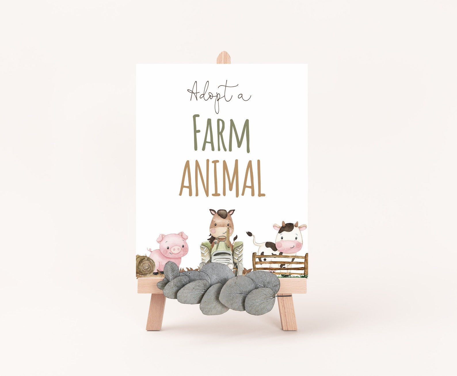 Adopt a Farm Animal Sign Farm Table Signs Farm Party Decor - Etsy