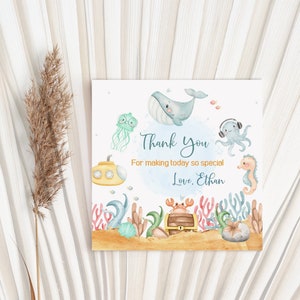 Editable Under the Sea Tags, Ocean Birthday Decorations, Thank You Tags ...