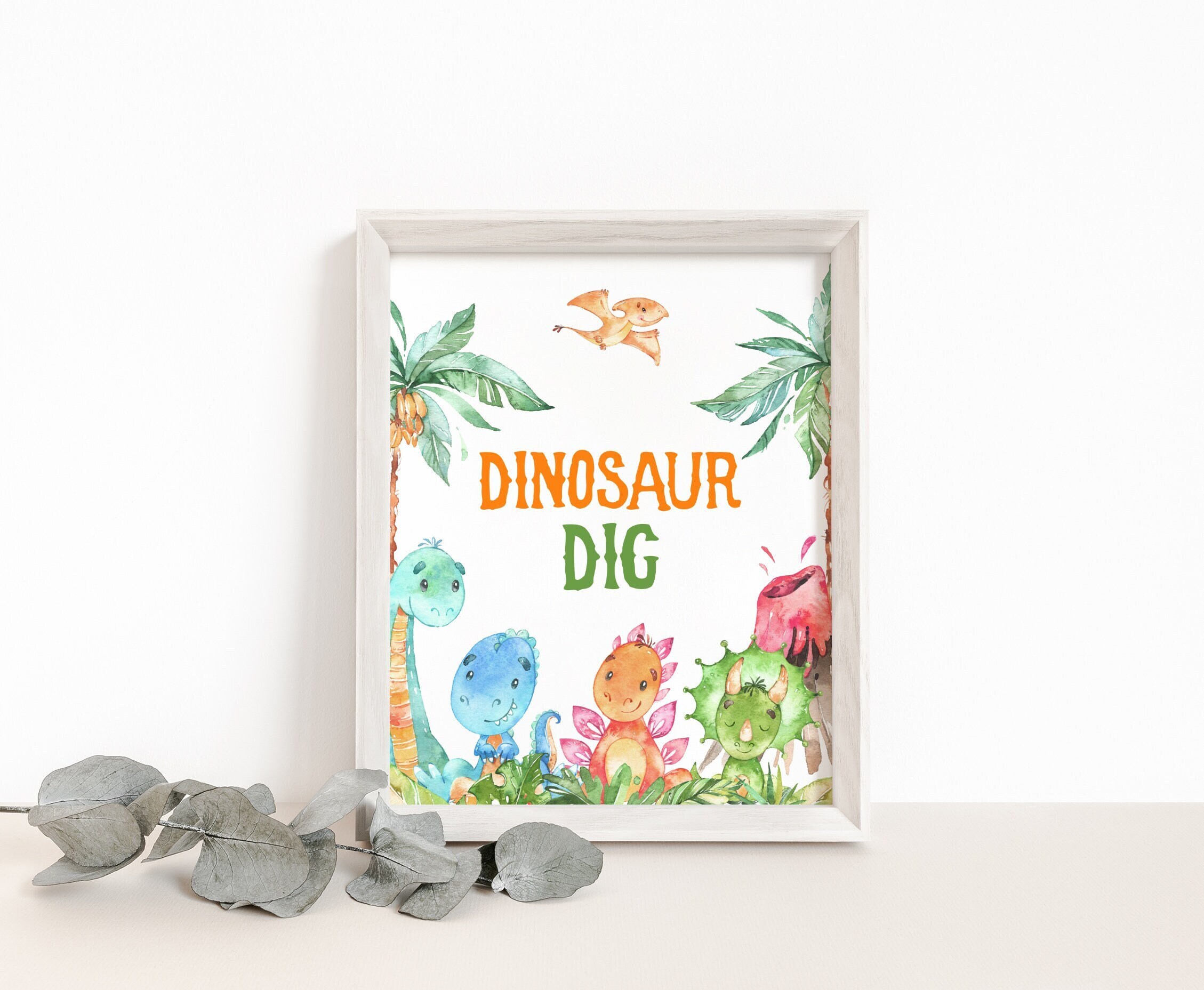 Dino Dig Table sign Dinosaur party decor Dino Dig sign Dino | Etsy
