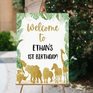 Safari Welcome Sign, Instant Download, Jungle Birthday Welcome, Safari ...