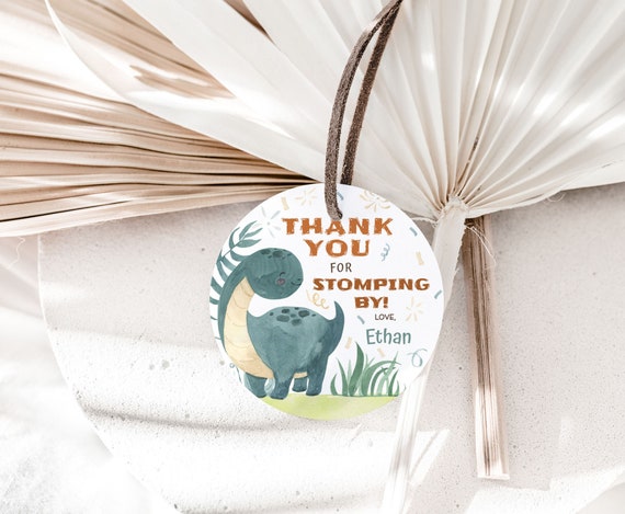 Editable Dinosaur Thank You tags, Dinosaur Birthday Decorations, Dino ...