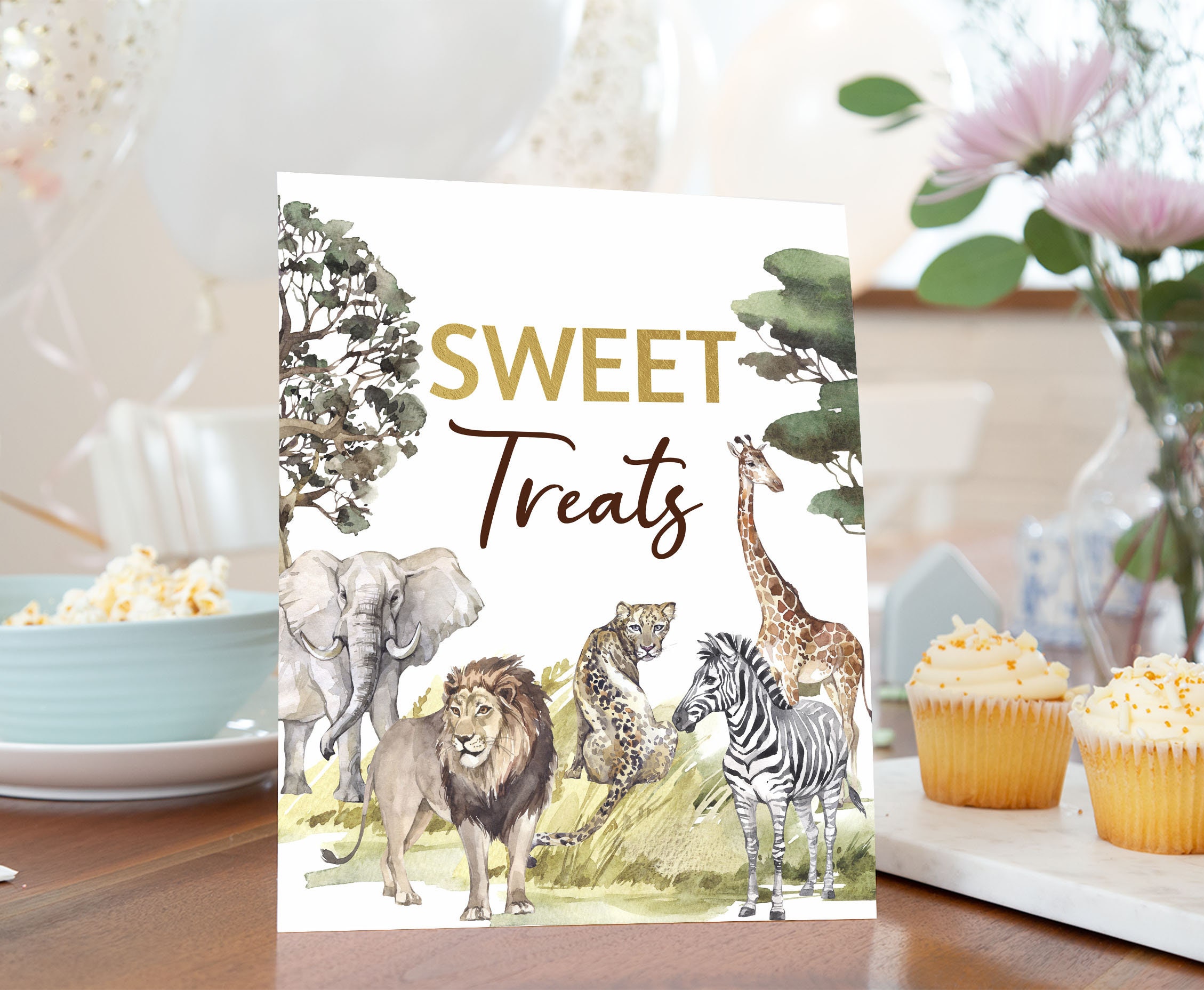 Sweet Treats Party Sign Safari Table Sign Safari Animals | Etsy