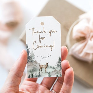 Deer Thank You Tags Woodland Baby Shower Printables Forest - Etsy