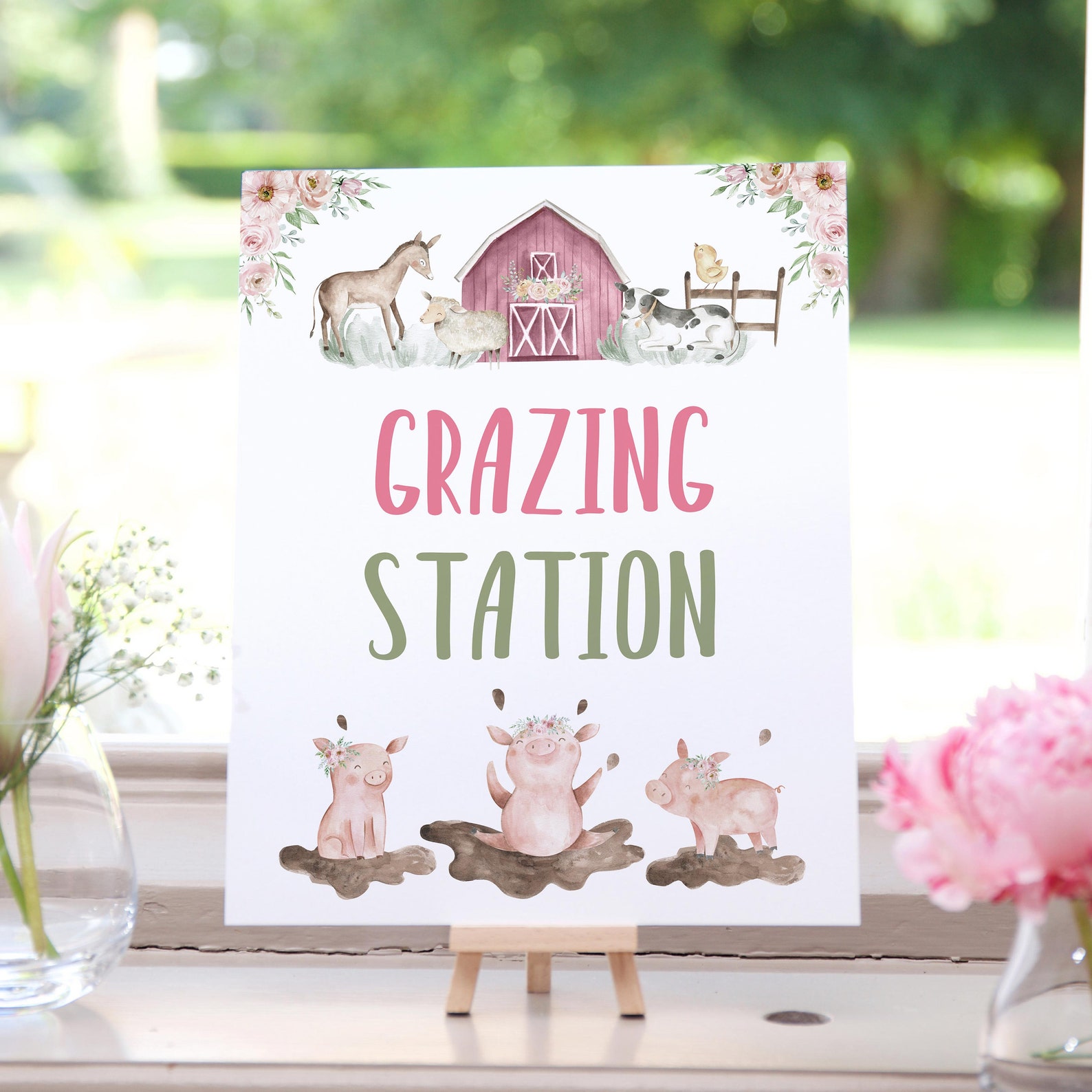 Grazing Station Sign Girl Farm Birthday Decorations Food - Etsy
