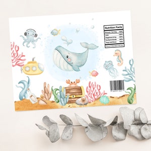 Ocean Chip Bag Wrapper, Under the Sea Birthday Decorations, Sea Animals ...