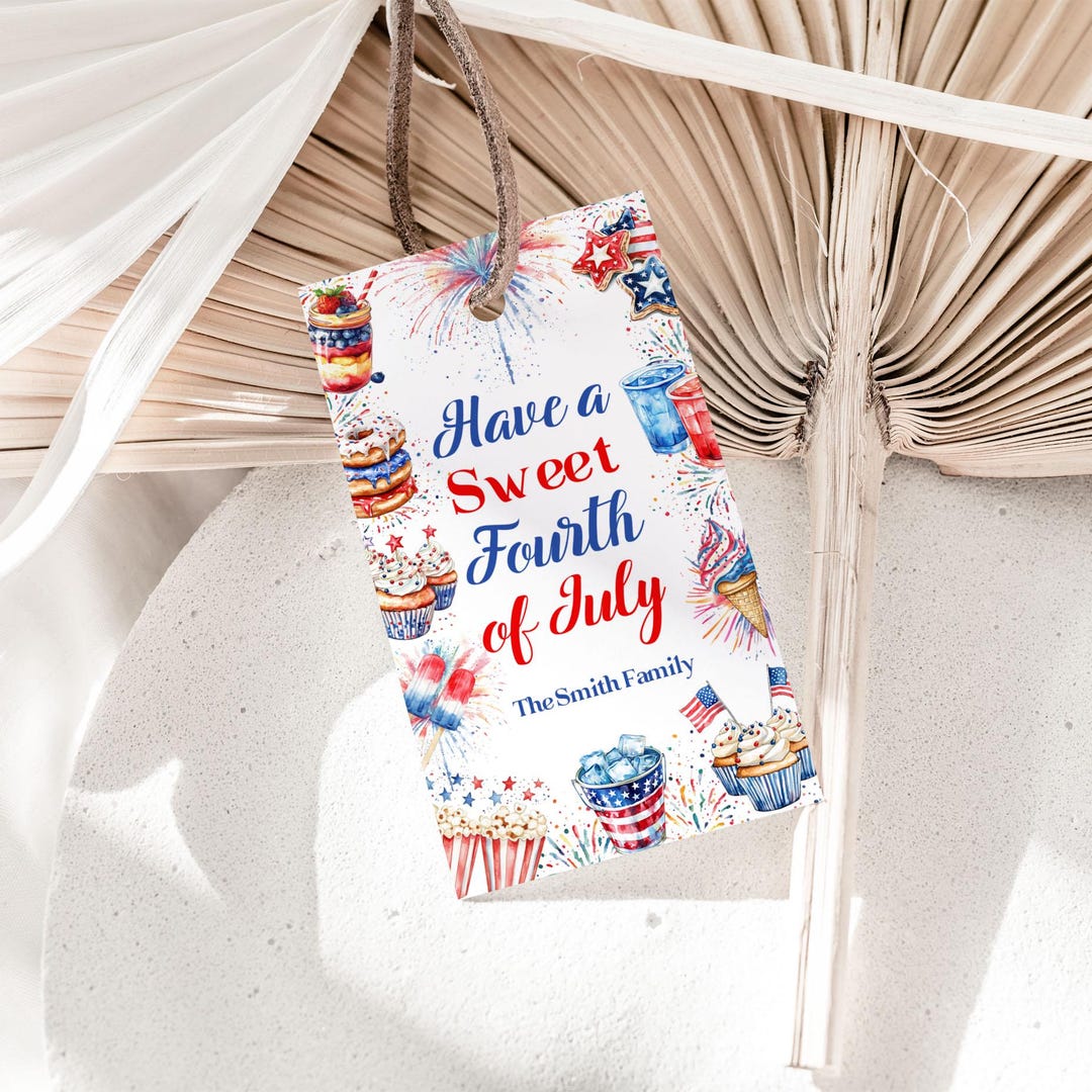 Editable Happy 4th of July Thank You Tags, Fourth of July Party ...
