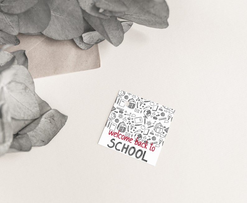 Welcome Back to School Square Tags Printable Square - Etsy