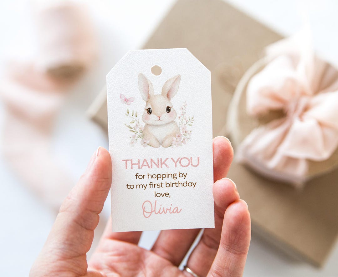 Editable Bunny Thank You Tags, Bunny Birthday Favor Tags, Some Bunny ...
