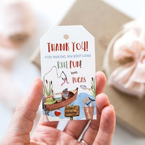 Fishing Thank You Tags, Editable Fishing Favor Tags, Fishing Birthday ...