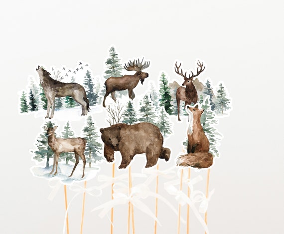 Woodland Animals Centerpieces, Woodland party decor, Woodland birthday ...