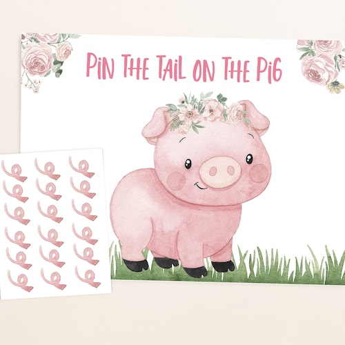 Pin the Tail on the Cow Instant Download Girl Farm Birthday - Etsy