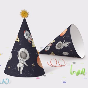 Space Party Hat, Astronaut Birthday Decorations Boy, Printable Kids ...