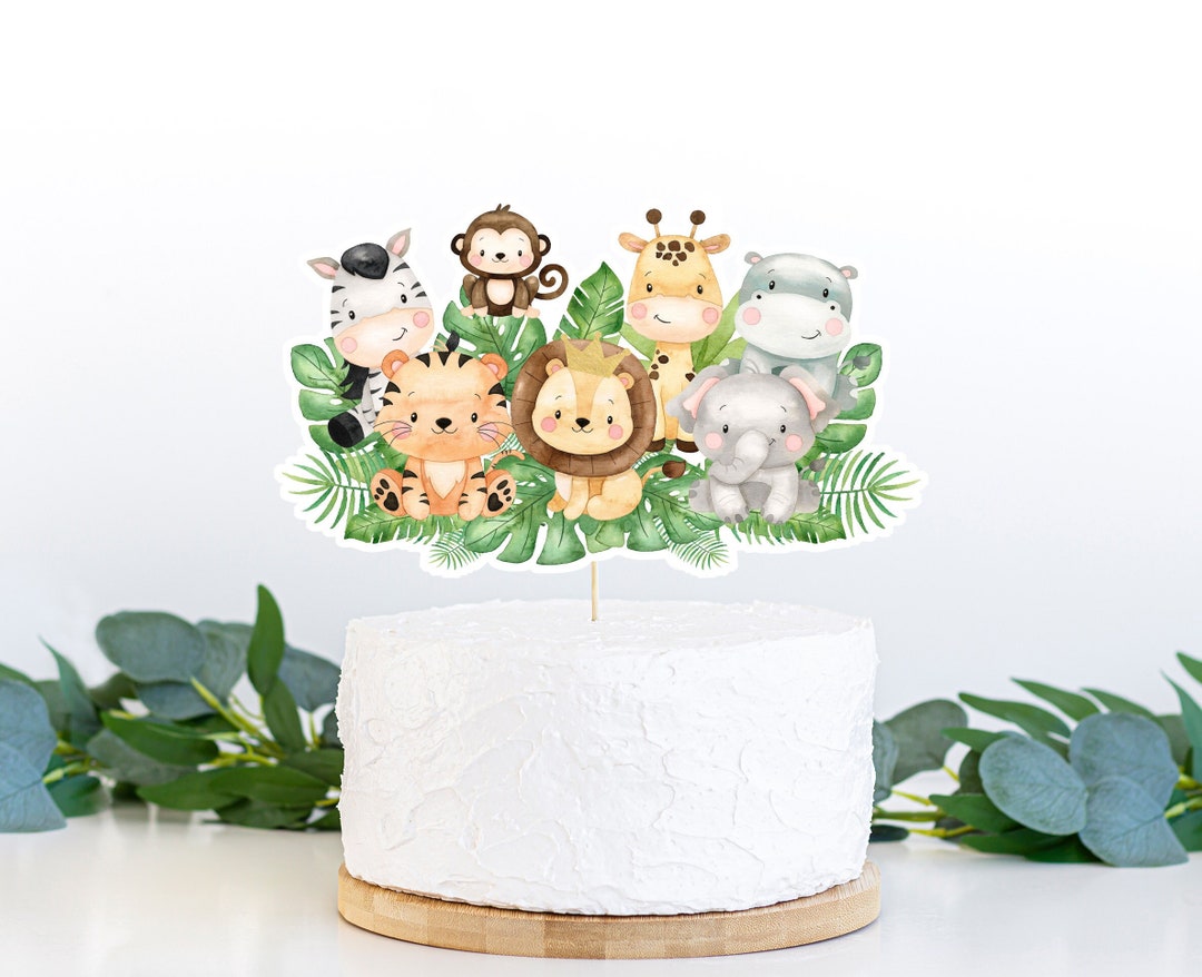 Safari Cake Topper, Safari Centerpiece, Jungle Animals Theme Birthday ...