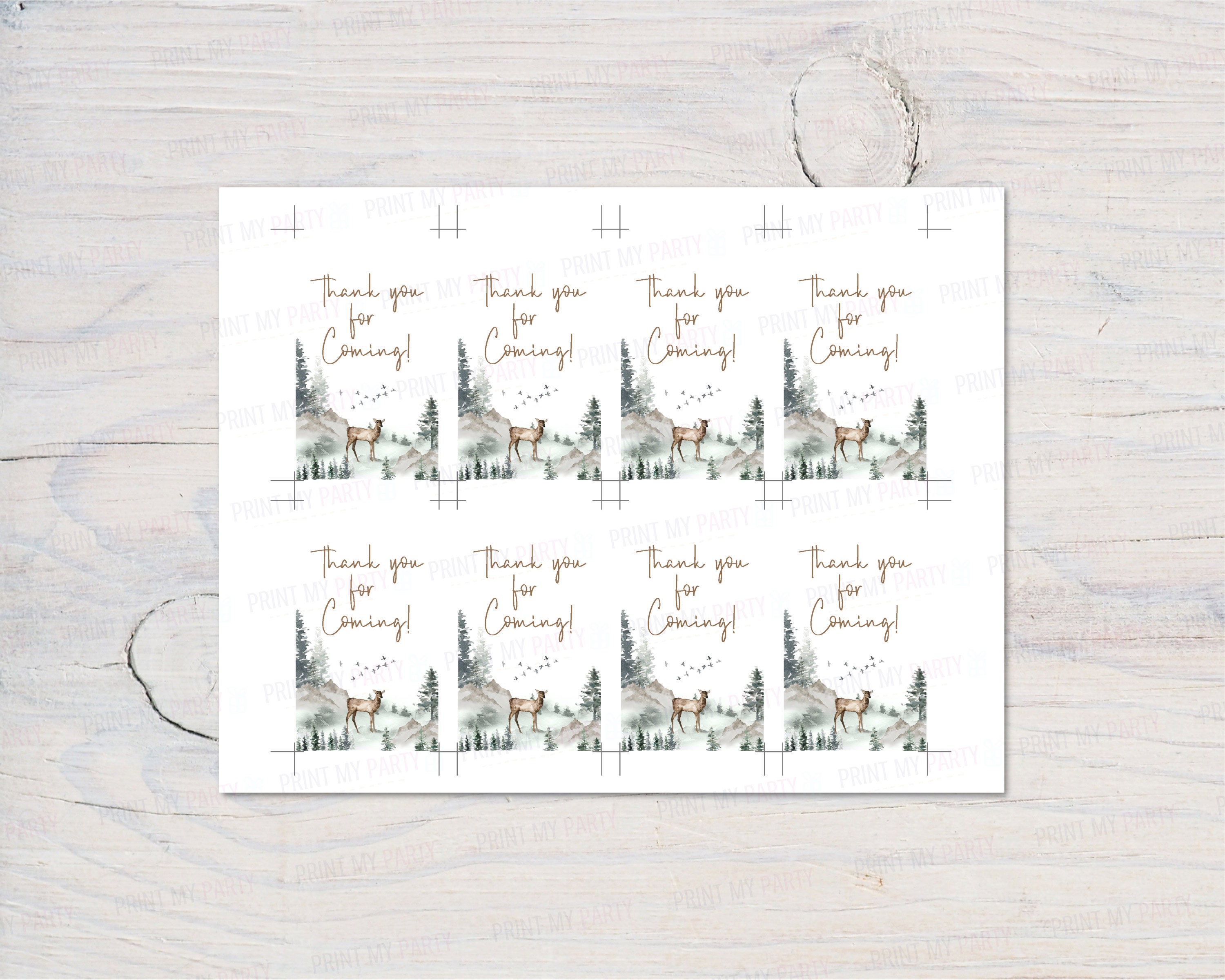 Deer Thank you Tags Woodland baby shower printables Forest | Etsy